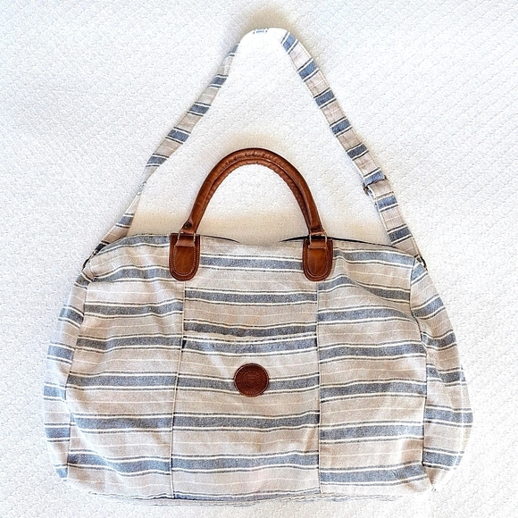 Shane | Bags | Shane Denim Striped Vintage 9s Weekender Bagtote | Poshmark